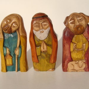 Figures of Shepherds for Christmas Cribs -handcrafted Wooden Sculpture ...