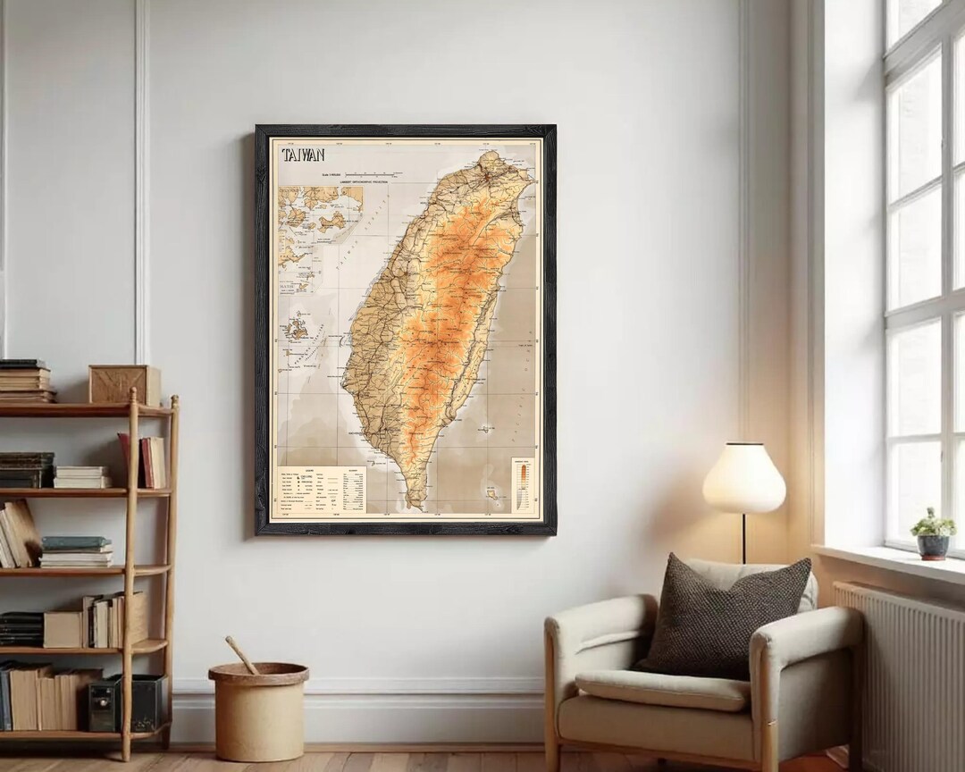 Old Map of Taiwan Vintage Map of Taiwan | Wall Map Print - Etsy
