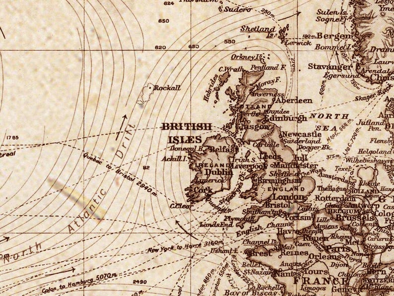 World Map Print 1908 | Vintage Sepia Atlas, Mercator Projection - Etsy ...