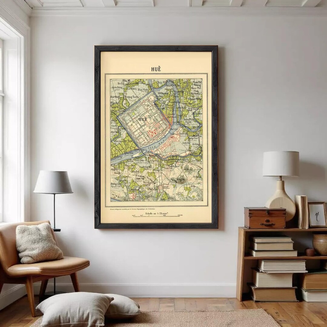Old Map of Hue Vietnam 1910 Vintage Map | Wall Map Print - Etsy