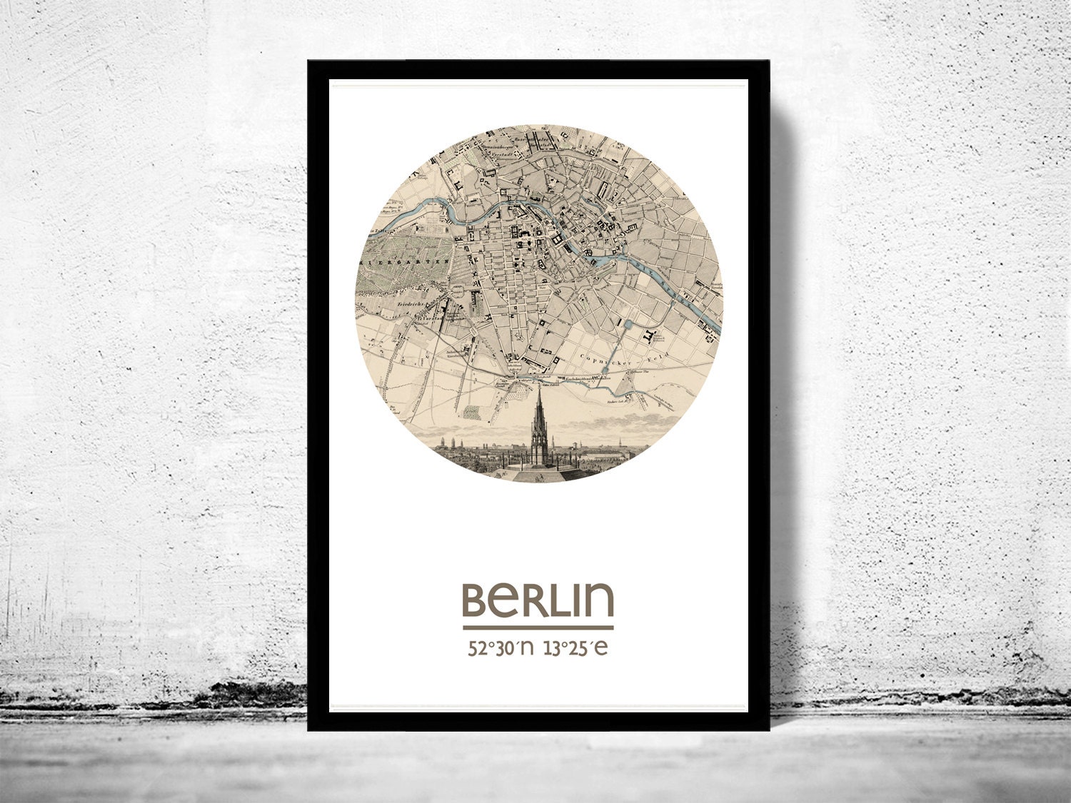 BERLIN City Poster City Map Poster Print Vintage Poster - Etsy