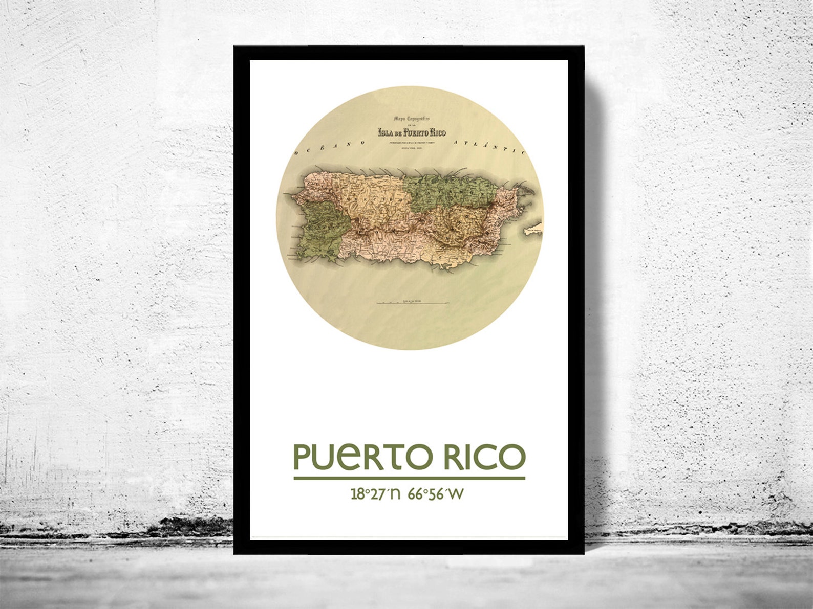 PUERTO RICO City Poster City Map Poster Print Vintage - Etsy
