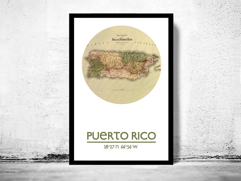 PUERTO RICO City Poster City Map Poster Print Vintage - Etsy