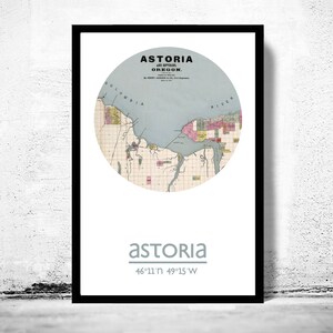ASTORIA OREGON City Map Poster Print, Travel Prints, Housewarming Gift ...