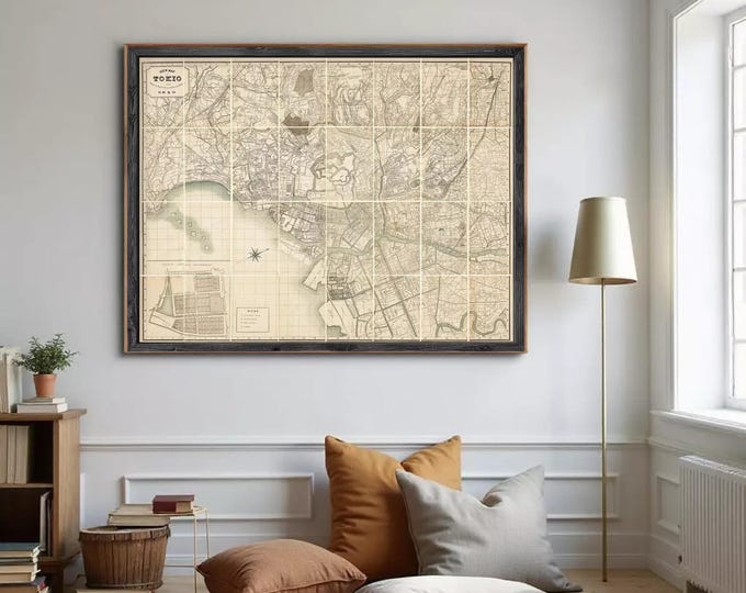 Old Map of Tokyo Japan 1907 Vintage Map | Wall Map Print - Etsy Canada