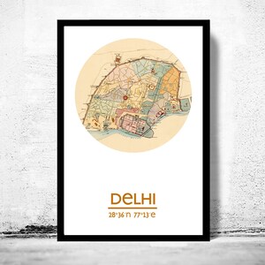 DELHI City Poster City Map Poster Print Vintage Poster - Etsy