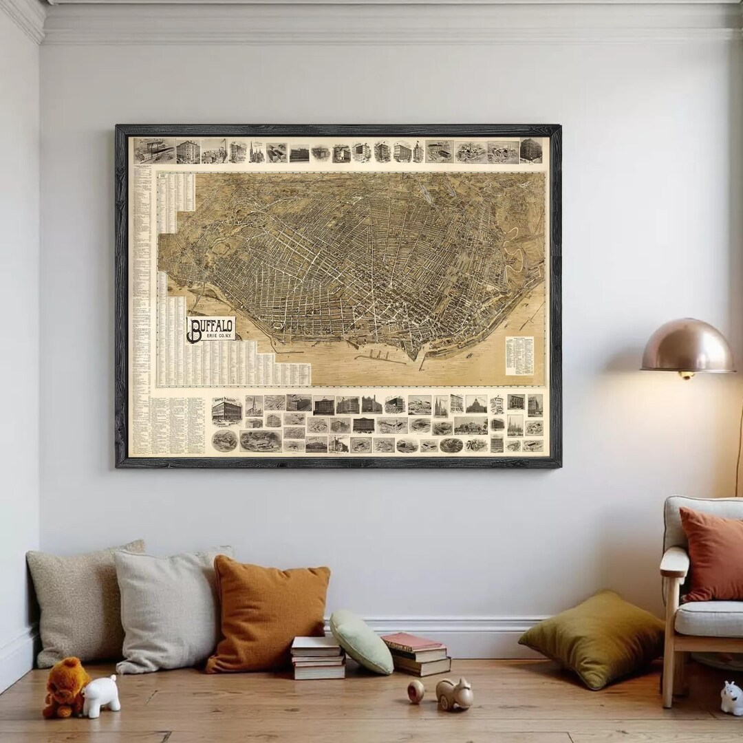 Buffalo New York Map | 1902 Vintage Panoramic View - Etsy