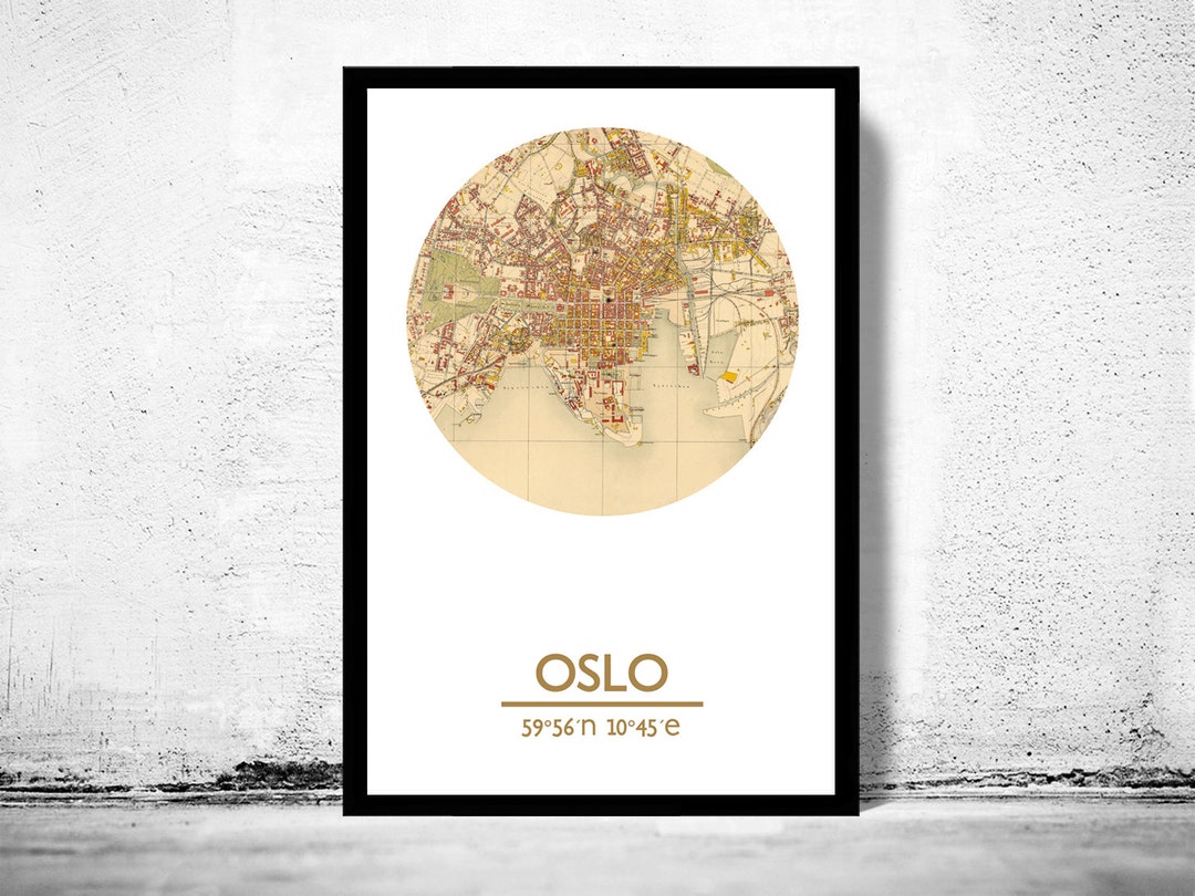 OSLO City Map Poster Print, Travel Prints, Housewarming Gift, Gifts for ...