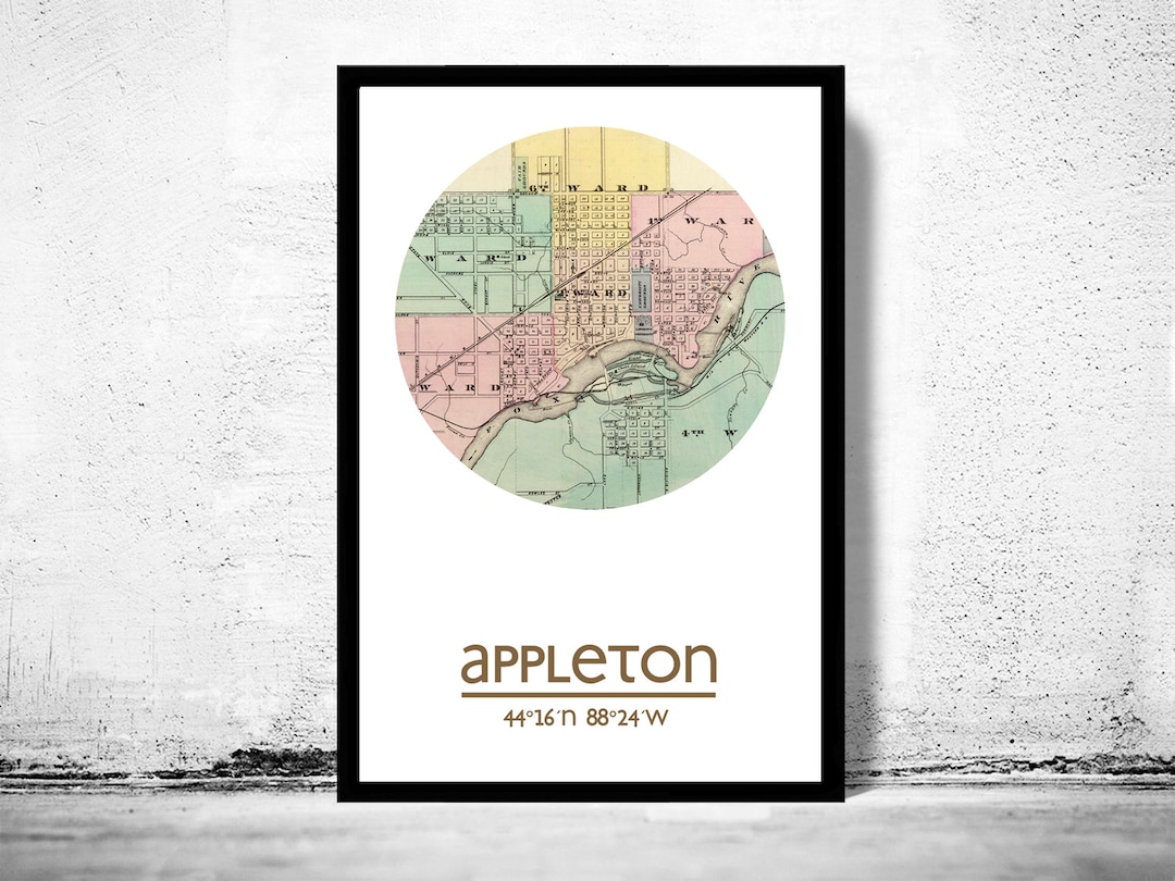APPLETON WISCONSIN City Map Poster Print, Travel Prints, Housewarming ...