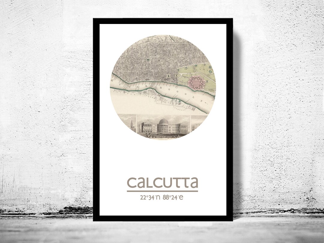 CALCUTTA City Map Poster Print, Travel Prints, Housewarming Gift, Gifts ...