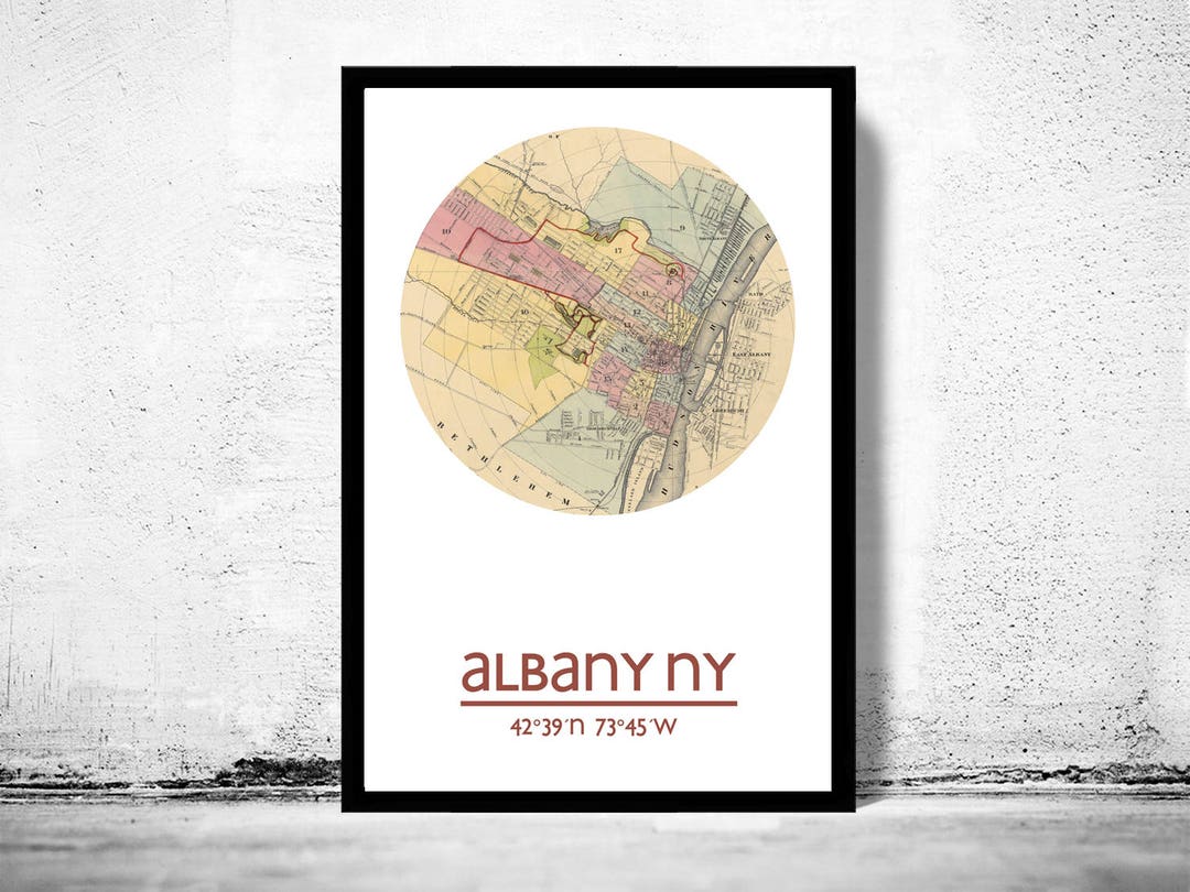 ALBANY NY City Poster City Map Poster Print Vintage - Etsy