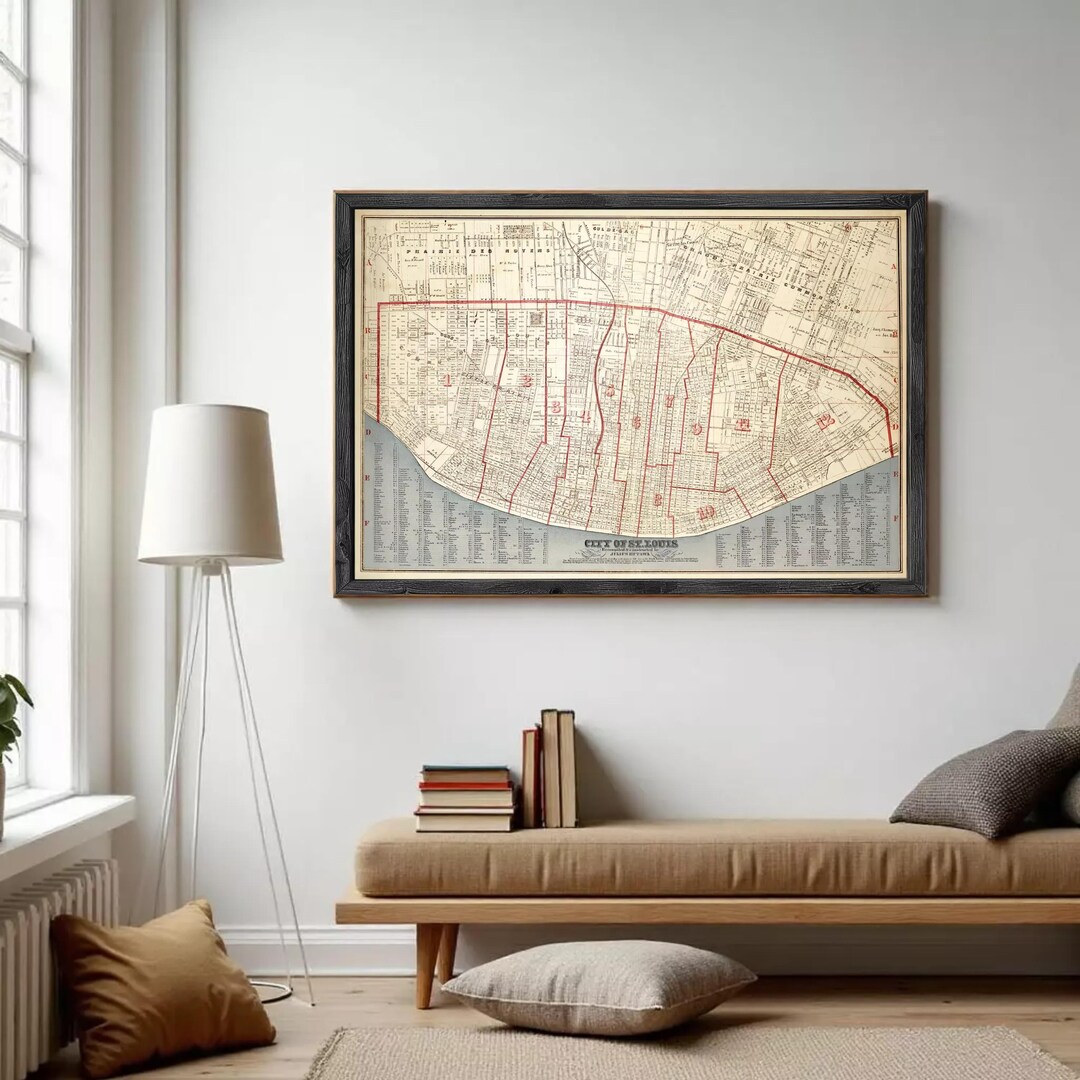 Old Map of Saint Louis City St Louis 1870 Vintage Map | Wall Map Print ...