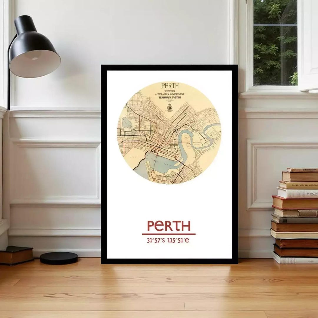 Perth City Poster Print: Vintage Style Travel Art - Etsy
