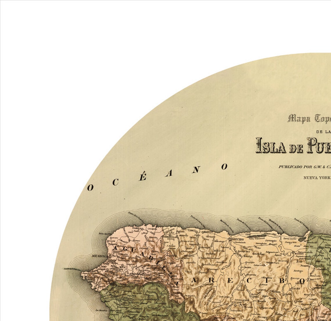 PUERTO RICO City Poster City Map Poster Print Vintage - Etsy