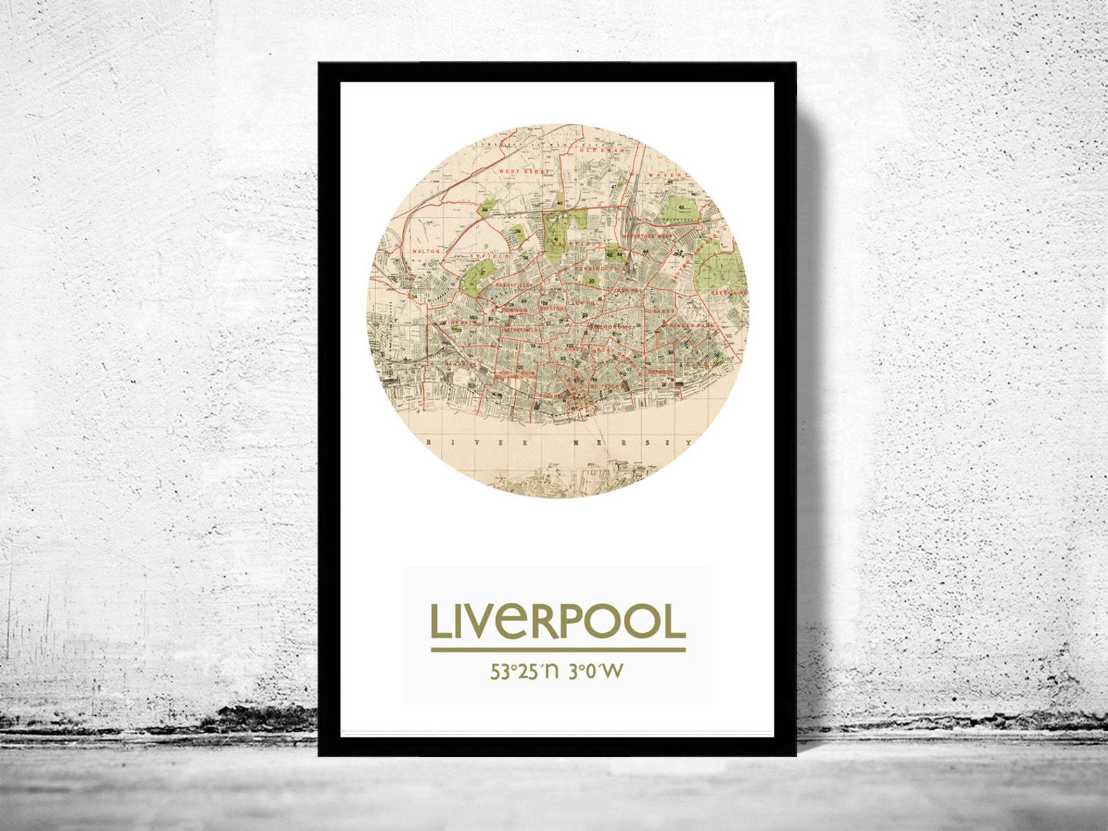 LIVERPOOL City Poster City Map Poster Print Vintage Poster Wall Art ...