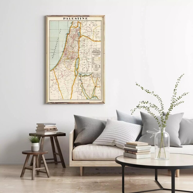 Vintage Map of Palestine 1942 Old Map of Palestine | Wall Map Print - Etsy