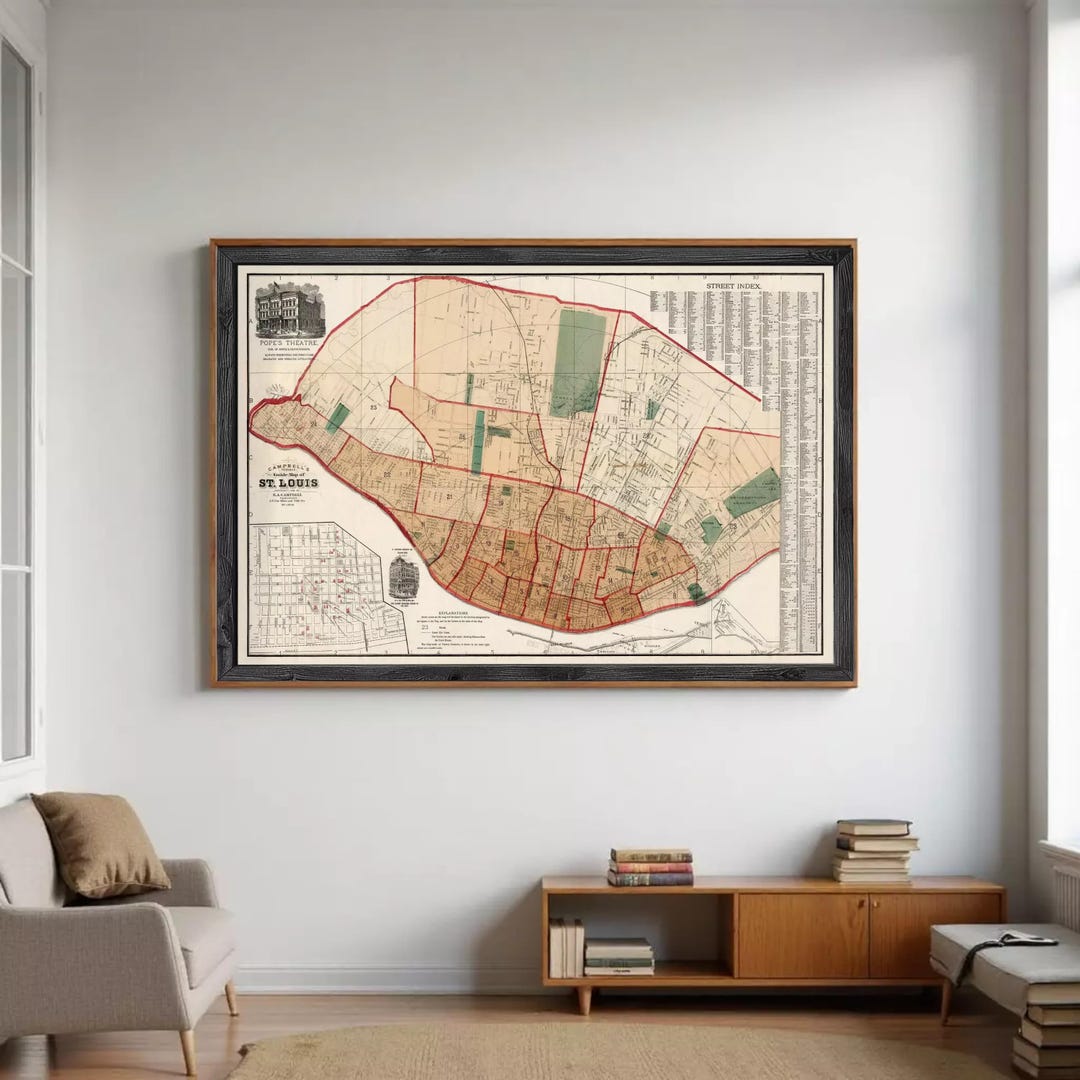 Mapa de Saint Louis | Planta da cidade de 1882 - Etsy Portugal