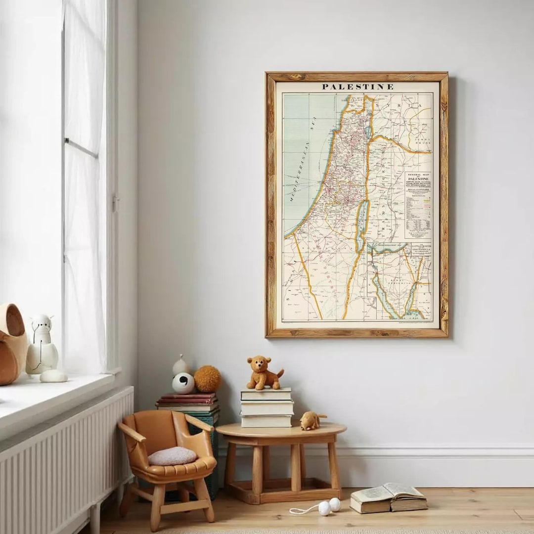 Vintage Map of Palestine 1942 Old Map of Palestine | Wall Map Print ...