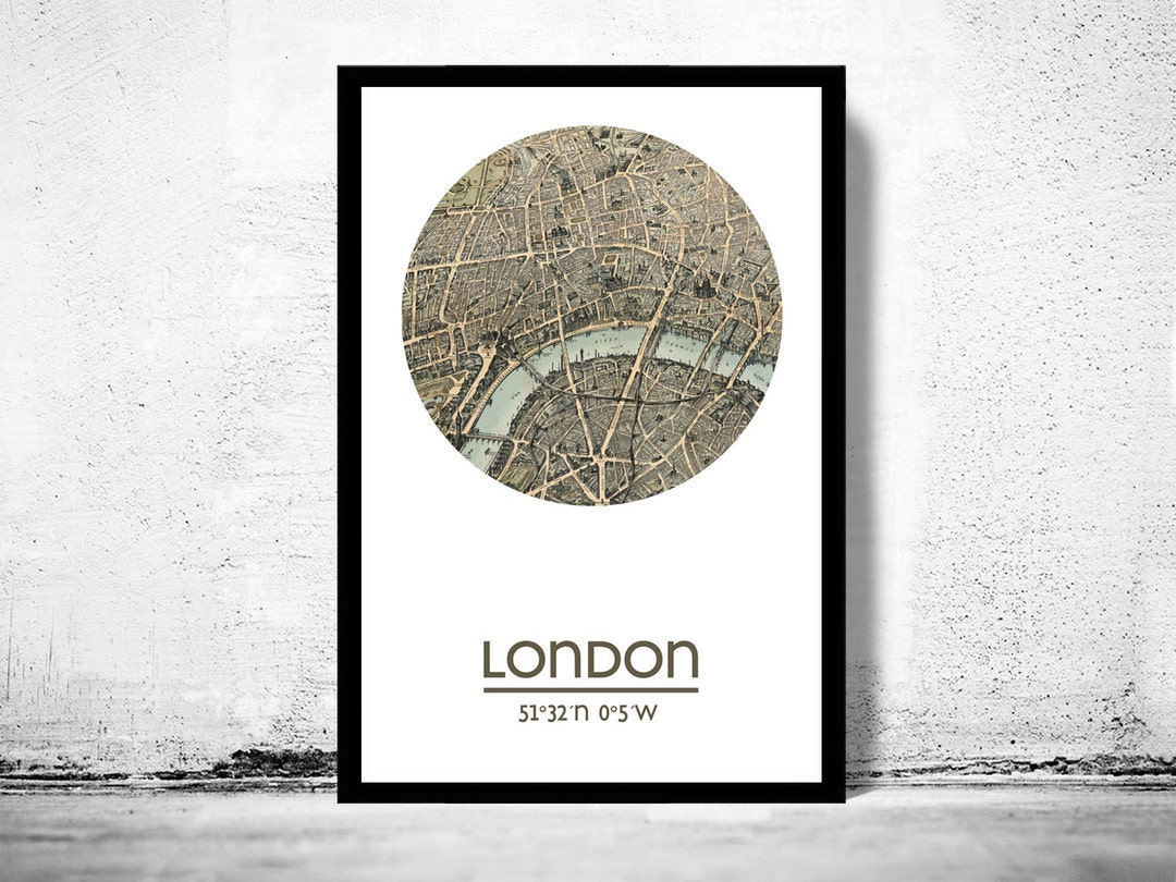 LONDON - City Poster (2) - City Map Poster Print | Vintage Poster Wall ...