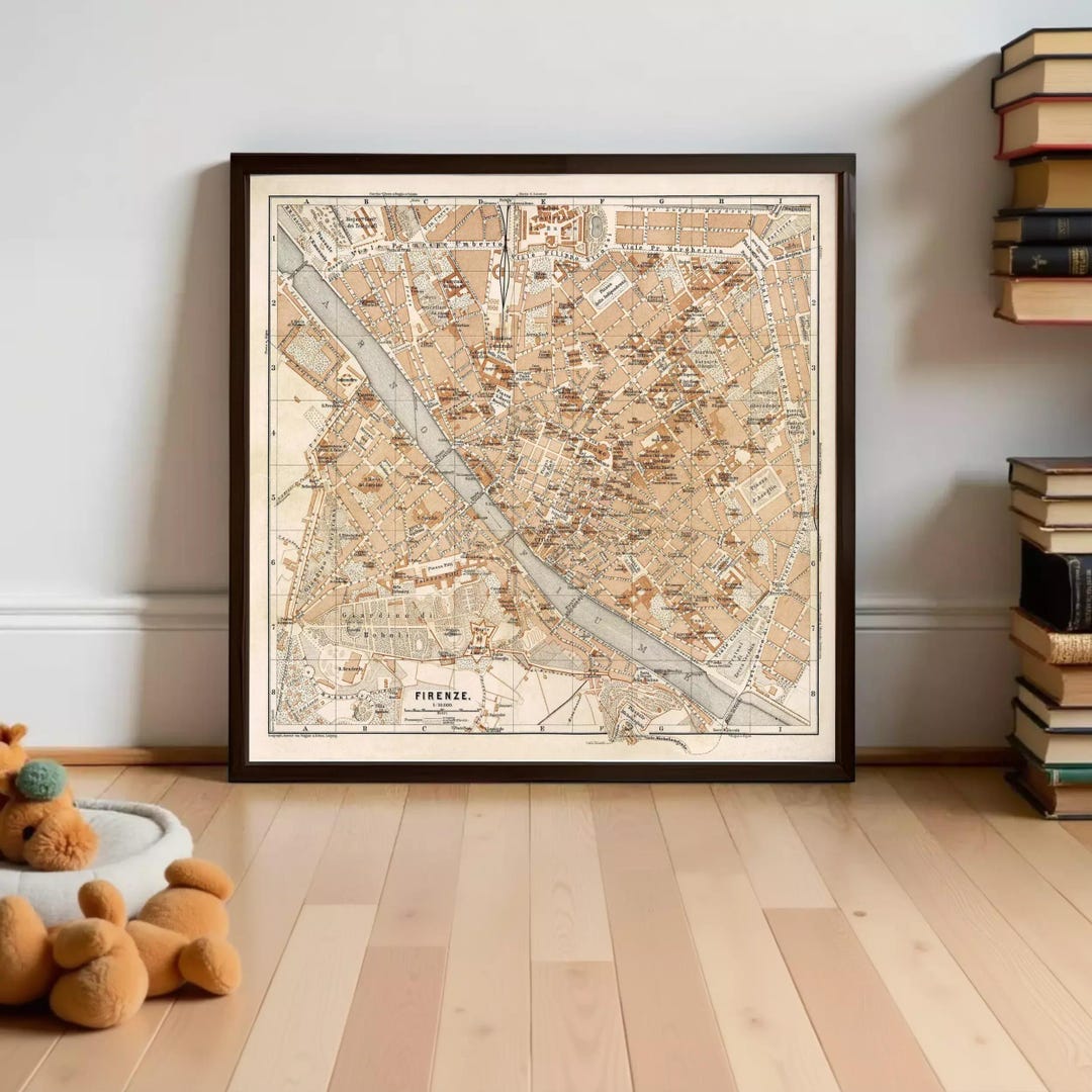Vintage Florence Map Print | 1900 Firenze City Plan - Etsy