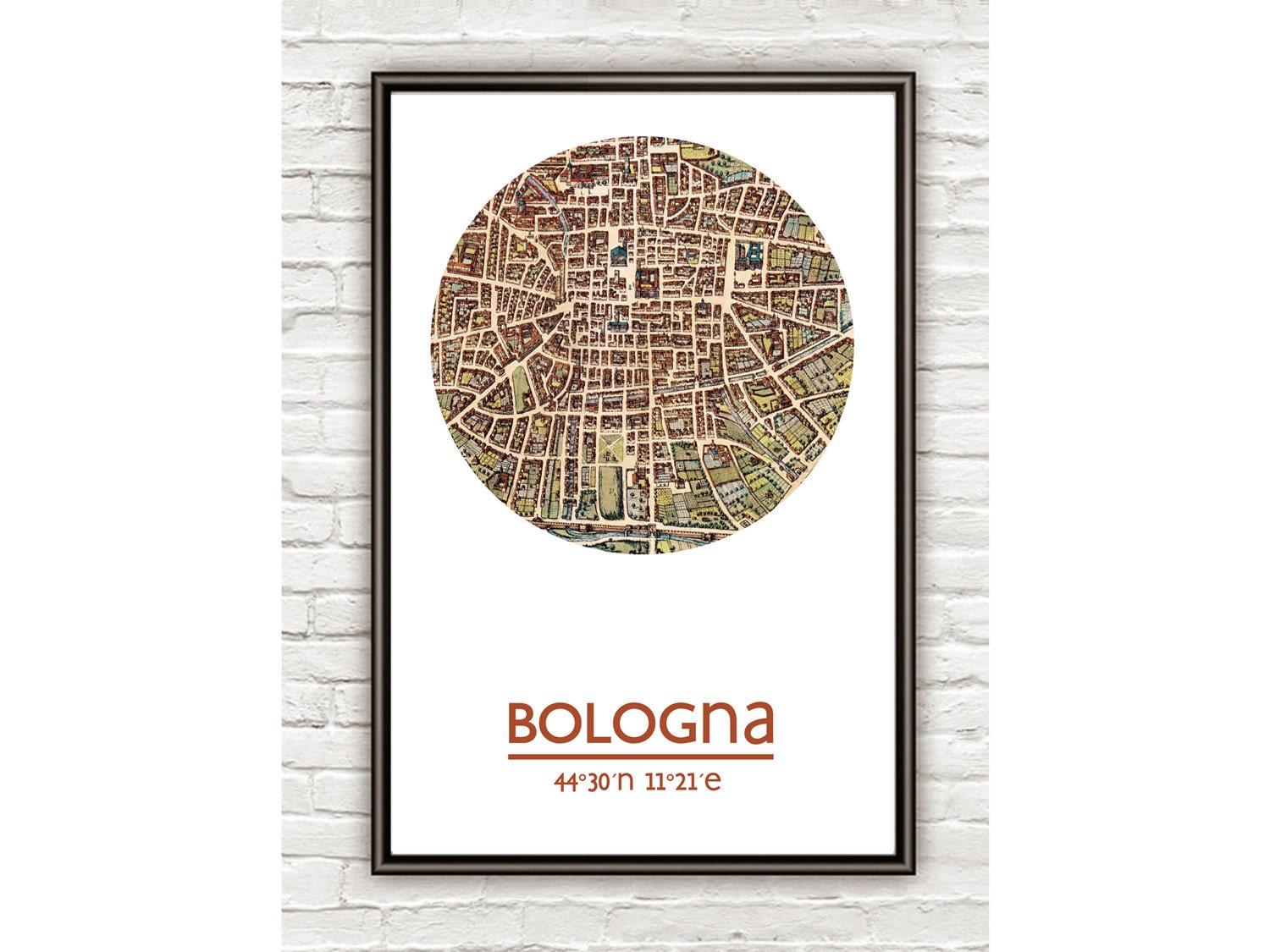 BOLOGNA City Map Poster Print, Travel Prints, Housewarming Gift, Gifts ...