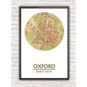 OXFORD - City Poster - City Map Poster Print | Vintage Poster Wall Art ...