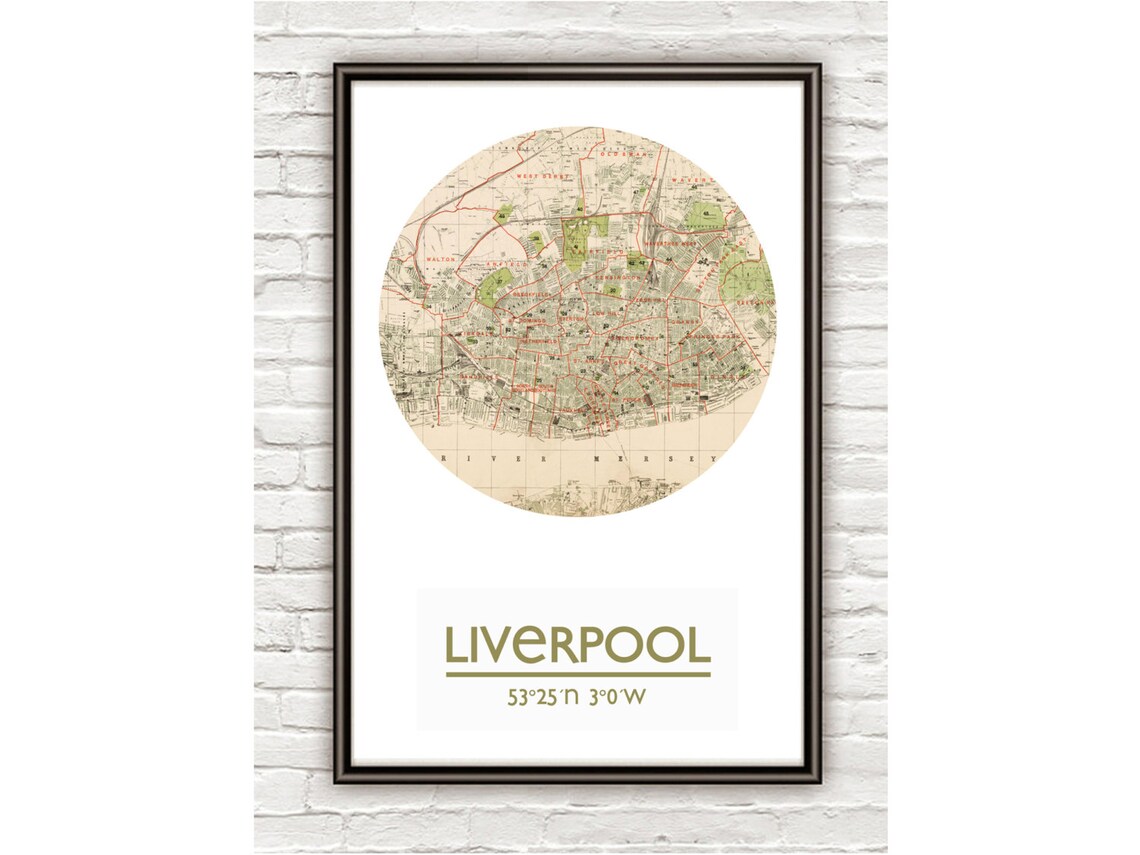 LIVERPOOL City Poster City Map Poster Print Vintage Poster Wall Art ...