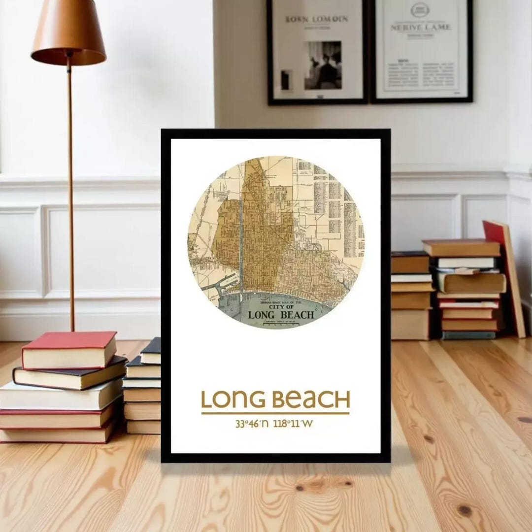 Long Beach CA Map Poster, Travel Poster Wall Art - Etsy