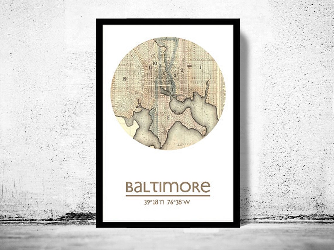 BALTIMORE City Poster City Map Poster Print Vintage - Etsy Canada