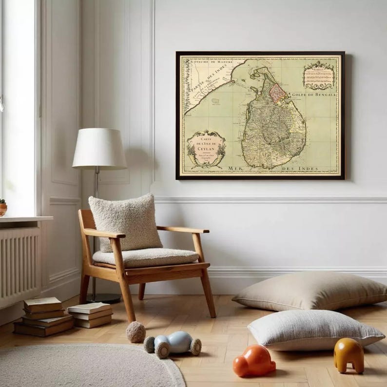 1700s Ceylon Map Print | Vintage Sri Lanka Wall Art - Etsy