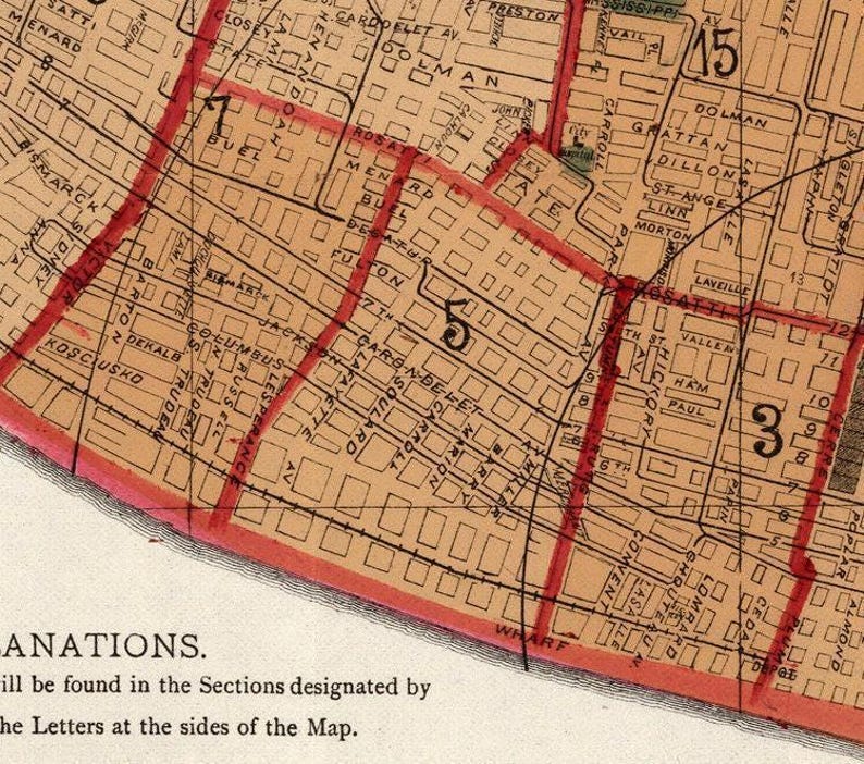 Mapa de Saint Louis | Planta da cidade de 1882 - Etsy Portugal