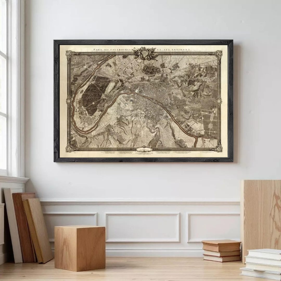 Vintage Paris Map Print | 1795 France Wall Art - Etsy