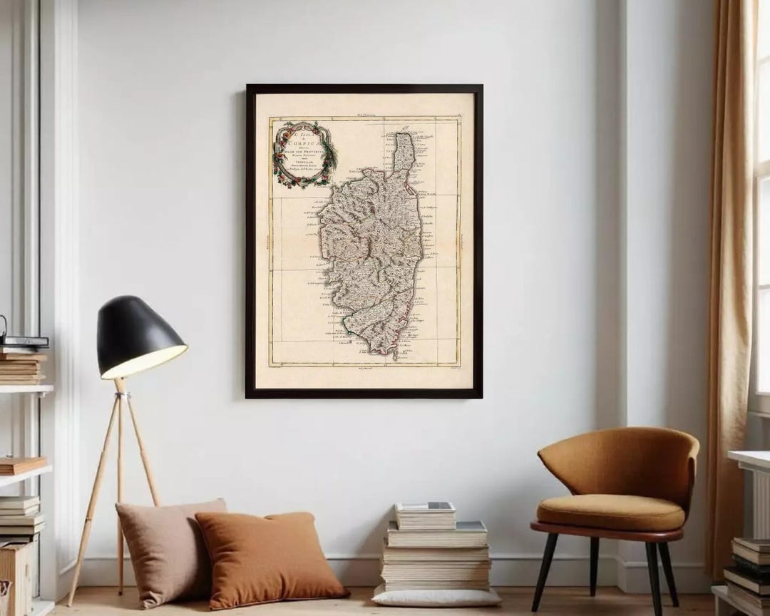 Impressão do mapa de Córsega do vintage de Entrega Rápida? Arte da ...