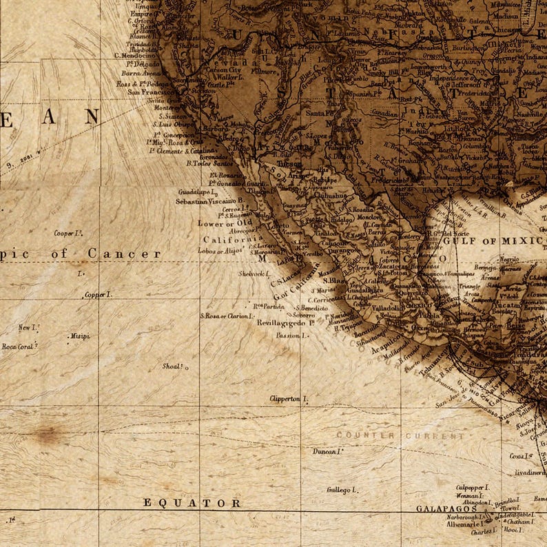 Magnificient World Map Vintage Atlas 1898 Mercator Projection | Vintage ...