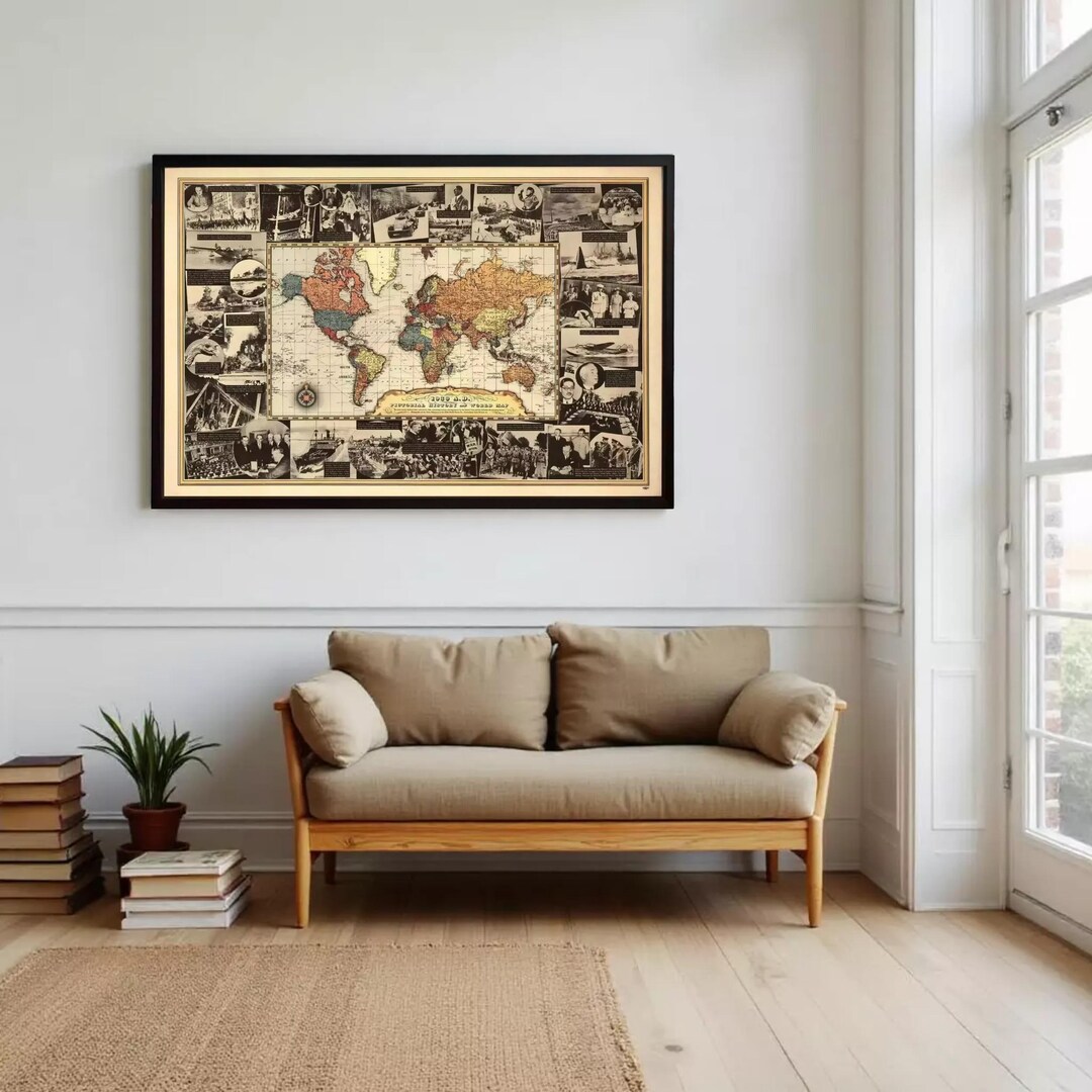 WWII History Map | 1939 Vintage World Map Reproduction - Etsy Canada