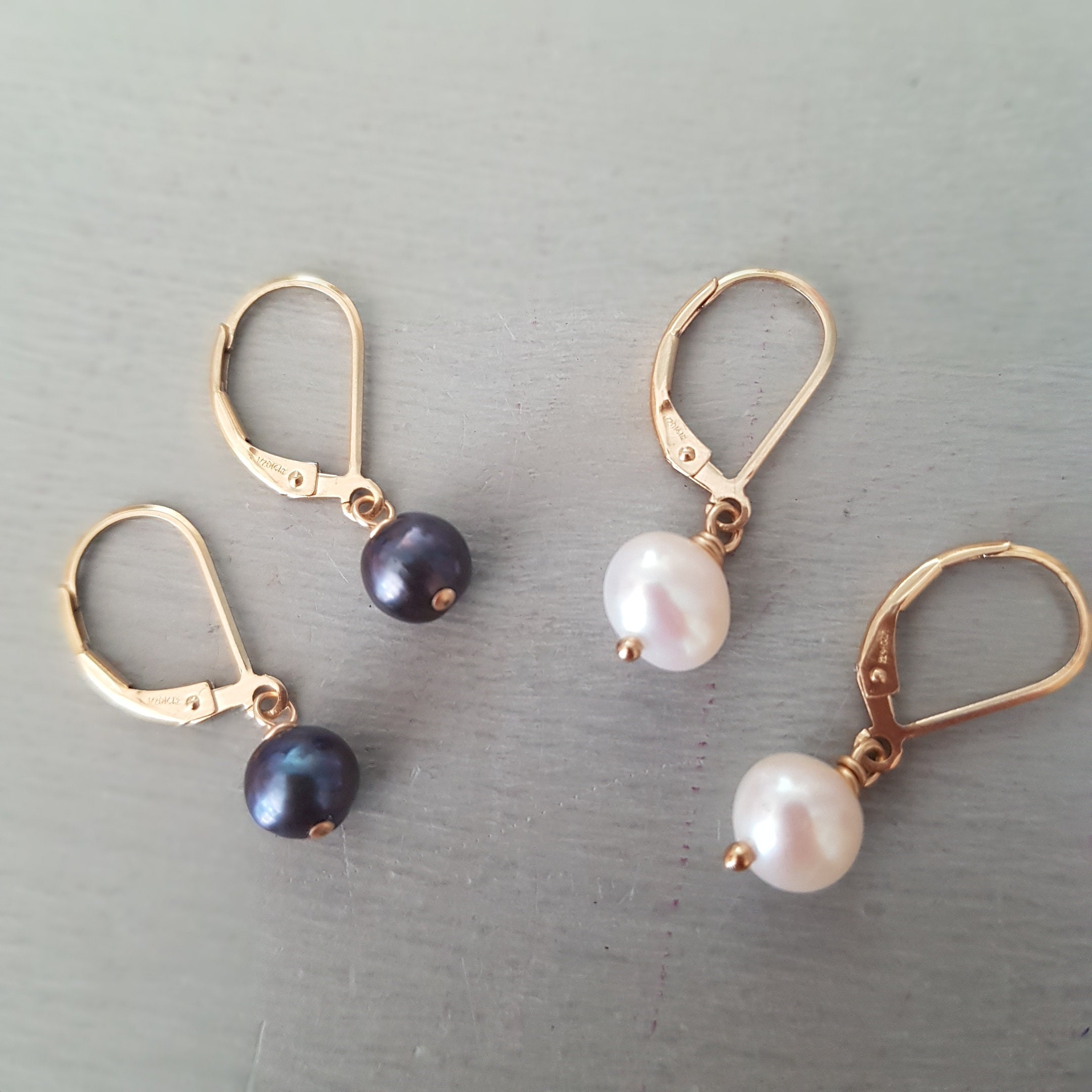 Pendientes colgantes de perlas barrocas estrella pequeño real | Etsy