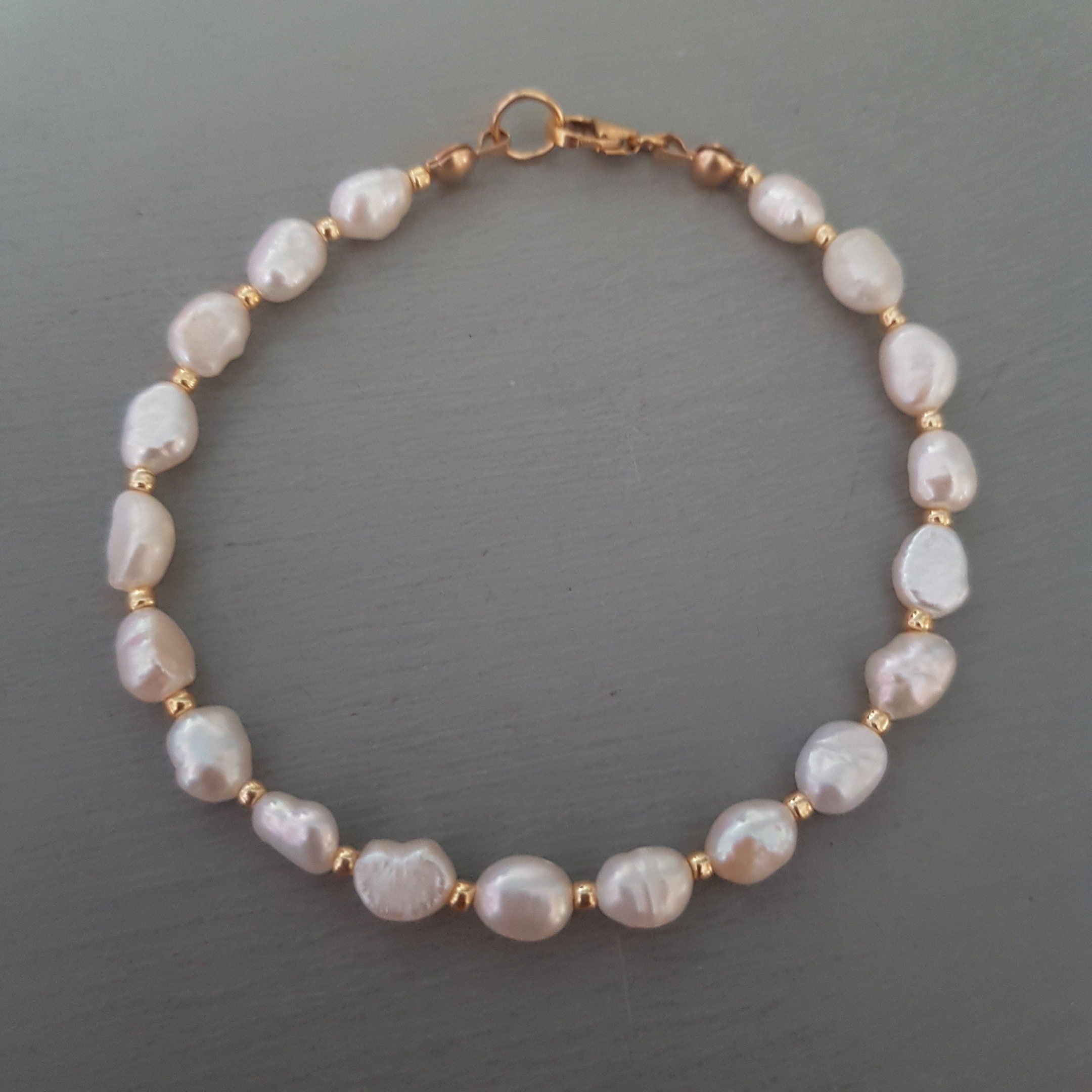 Baroque Freshwater Pearl Necklace Choker 18k Gold Fill Simple Etsy