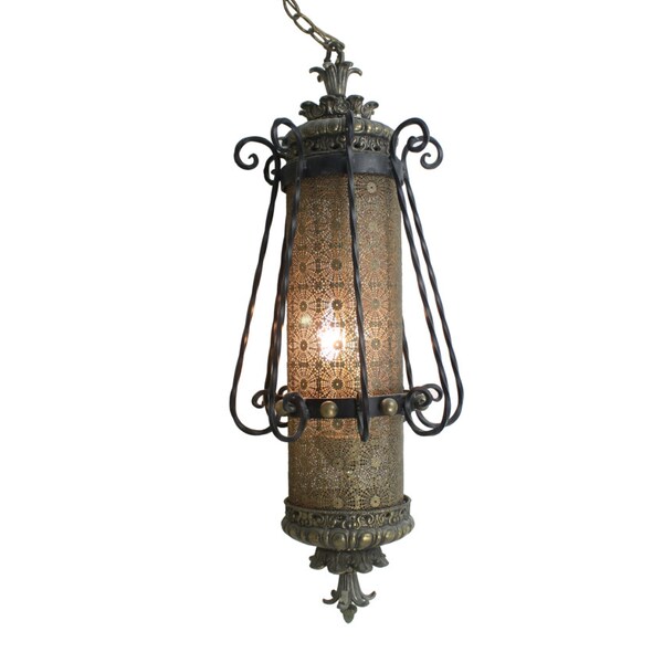 Vintage Hanging Lamp - Etsy