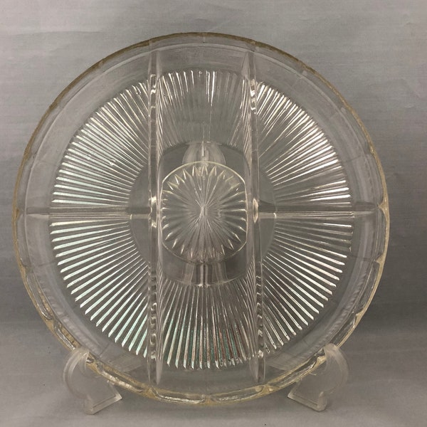 Pressed Glass Divided Dish - Etsy
