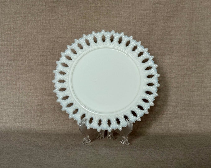 Kemple Glass Co 7 1/4 White Milk Glass Plate Mid Century American Made ...