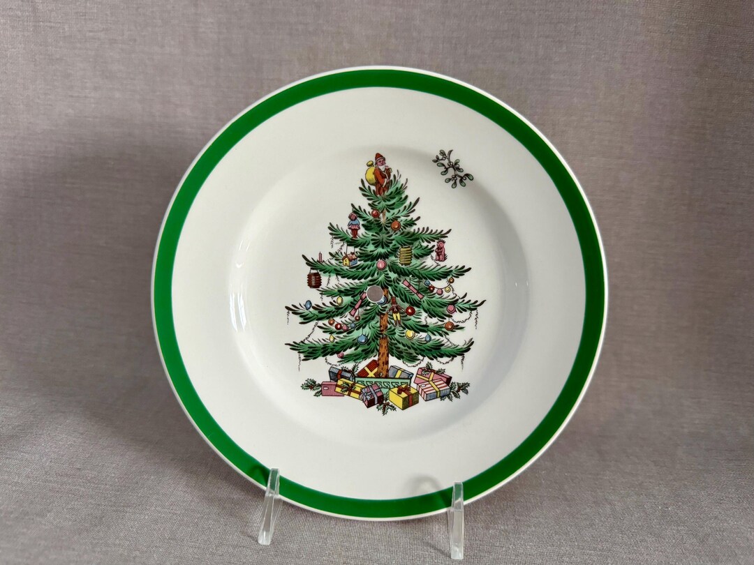 SPODE Christmas Tree Pattern 6" Plate W Hole Ready for Handle ...