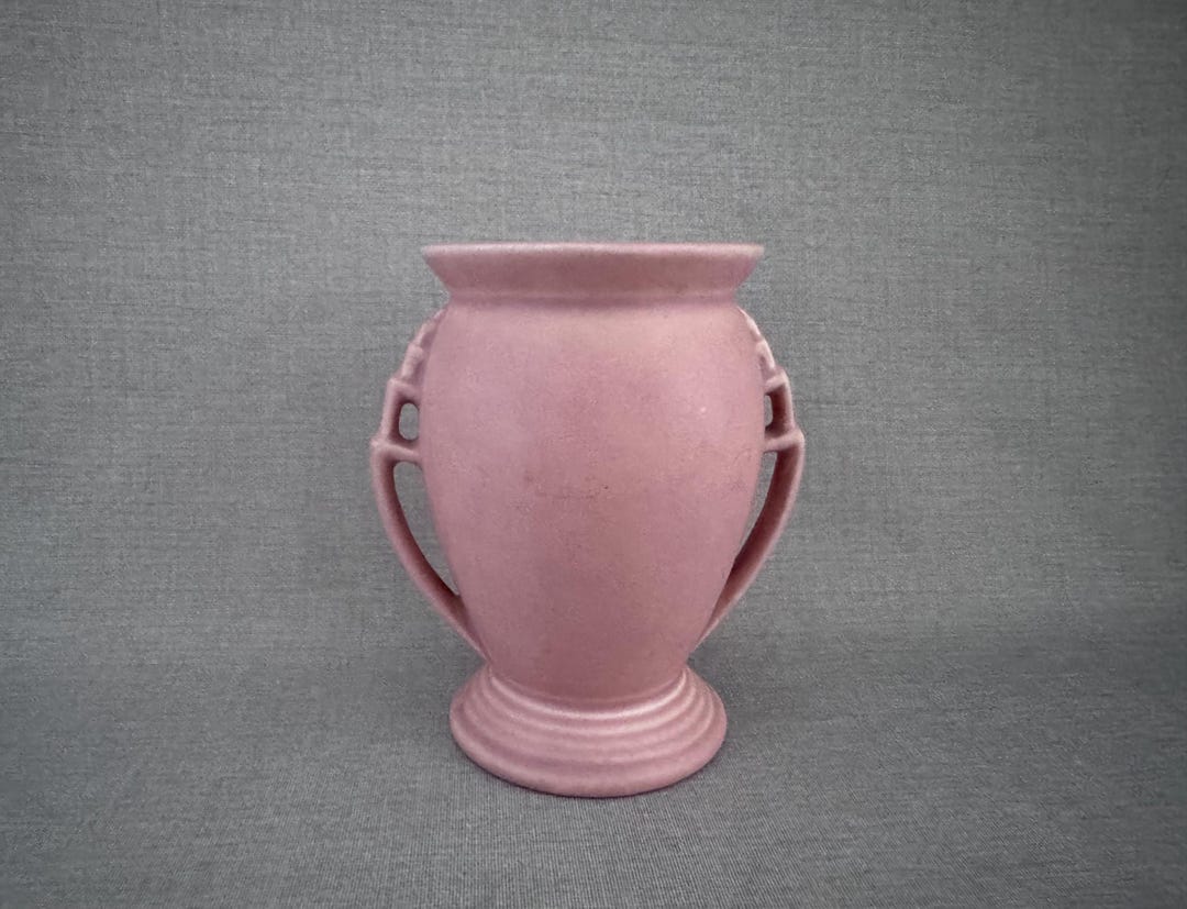 Vintage Haeger Pottery Vase: Pink Art Deco Urn, Double Handled - Etsy