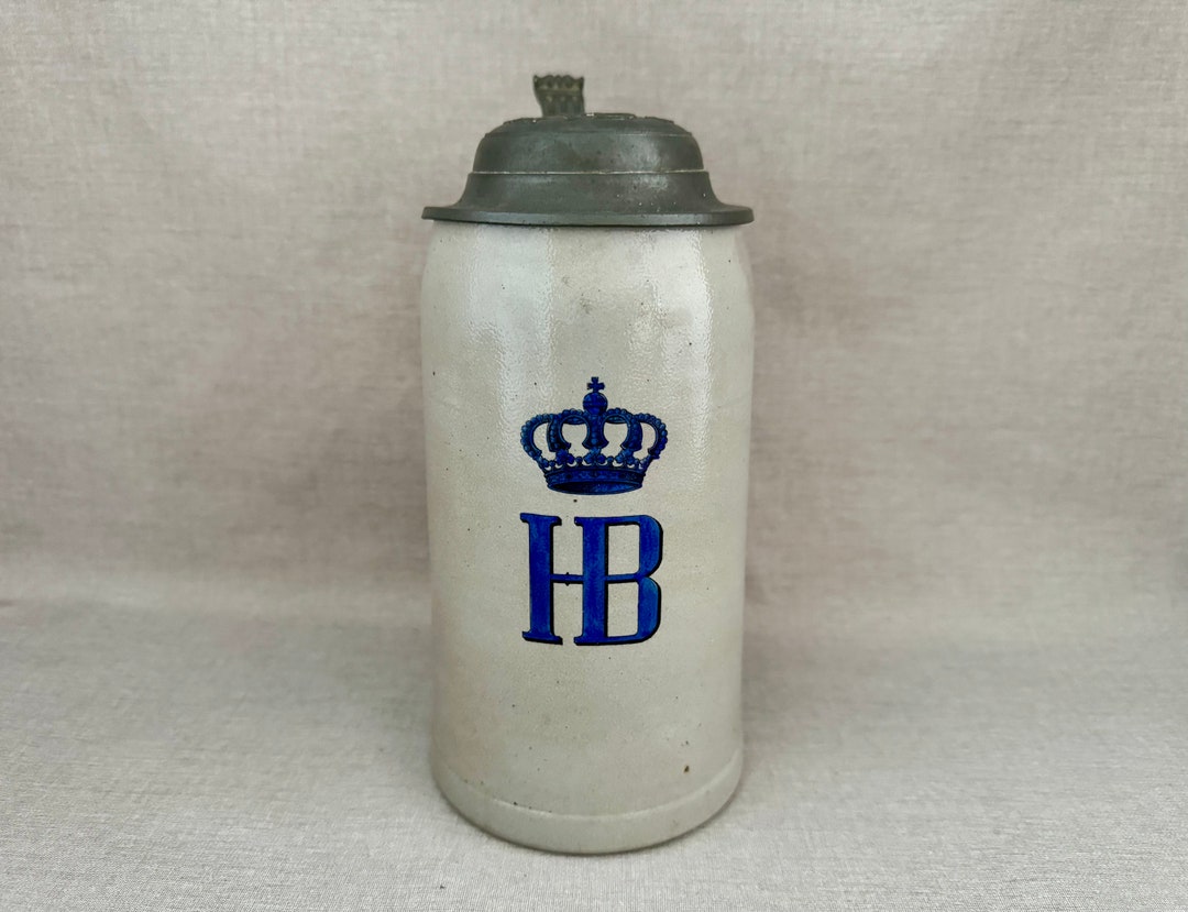 Antique 1 Liter GERMAN STEIN KGL Hofbrauhaus Munchen Salt Glazed ...