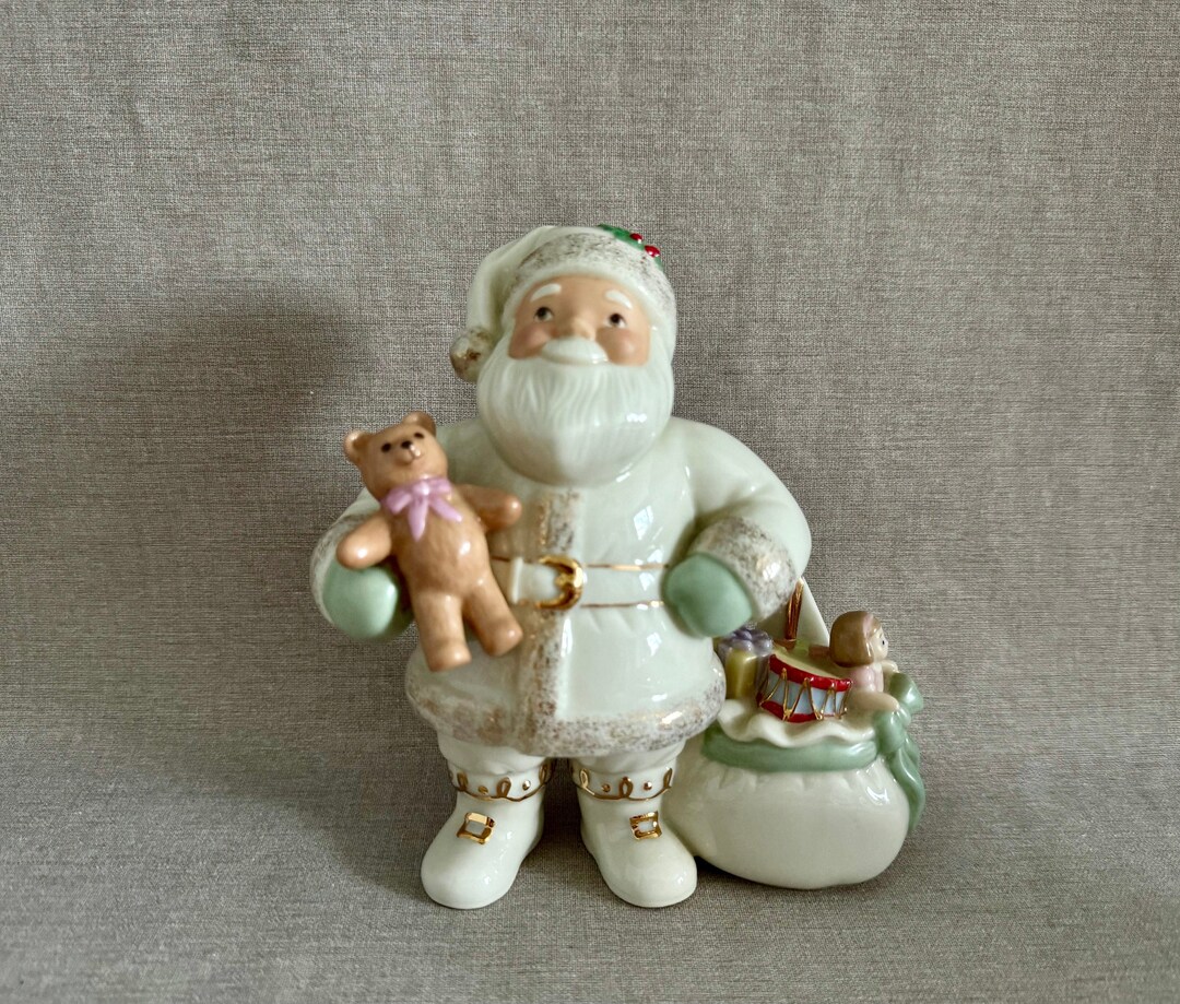 Lenox SANTA CLAUS FIGURINE My Gift From Santa 6 1/2h Ivory Bone China W ...