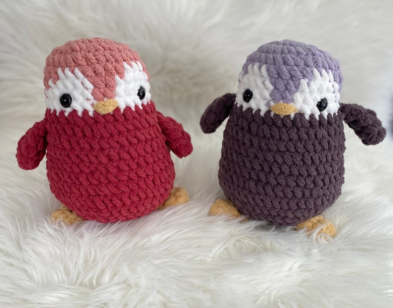 READY TO SHIP Handmade Crochet Chunky Penguin Plushie Crochet Stuffed ...