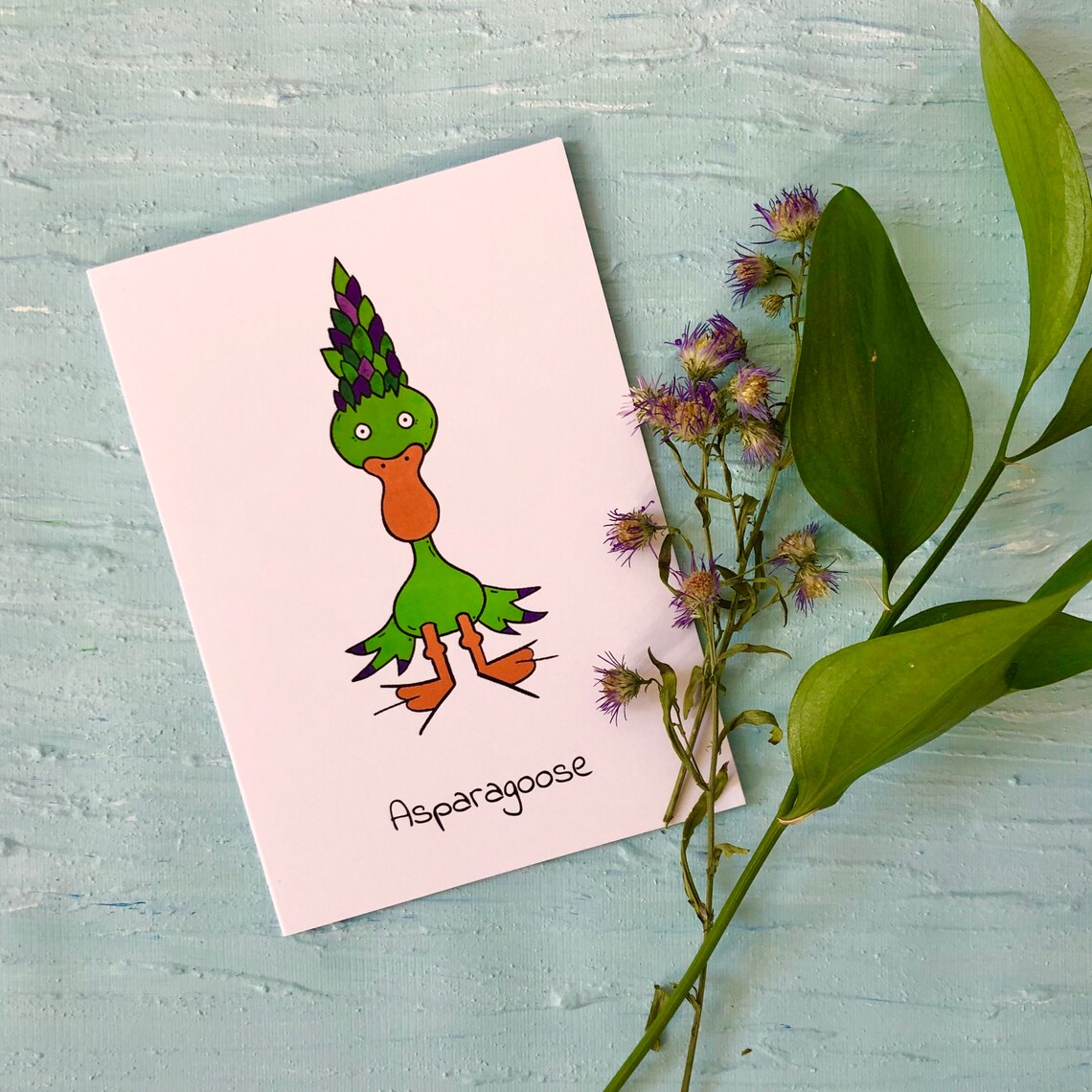 Carte de vœux asparagoose Jeu de mots Humour Végétalien - Etsy France