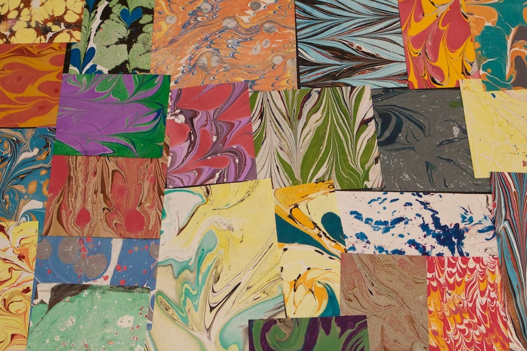 Marbled Papers in a Scrap Pack for Collage, Card Making, Scrapbooking ...