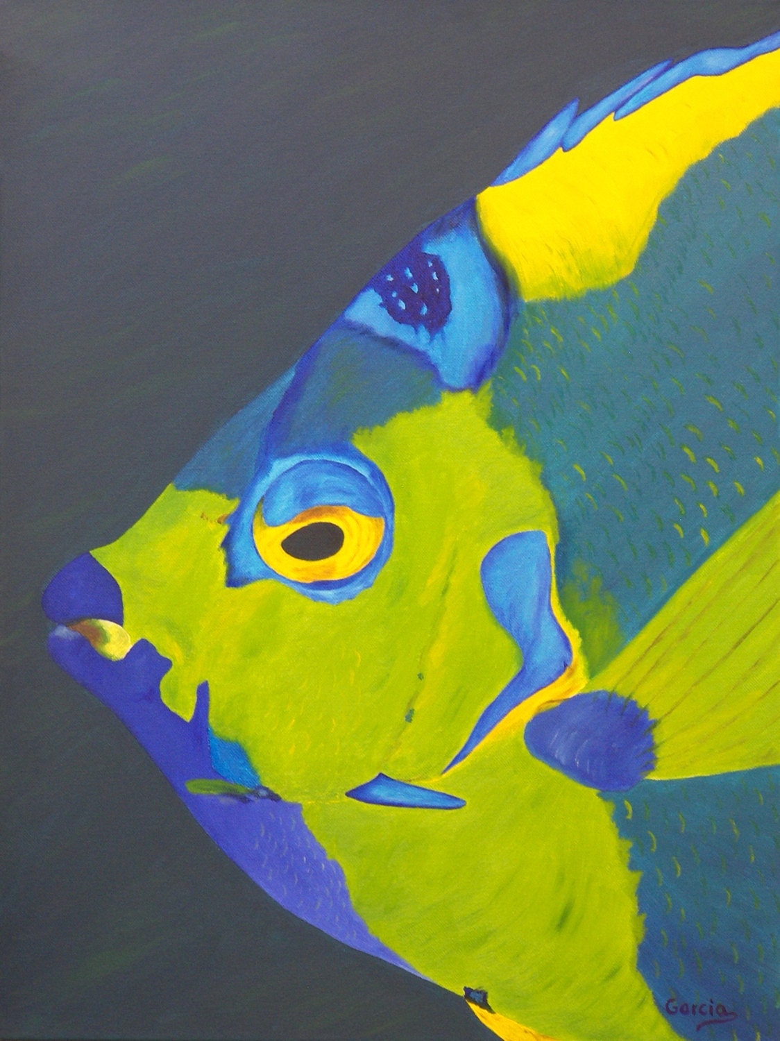 Angelfish Oil Painting Fish Painting Fish Close Up | Etsy