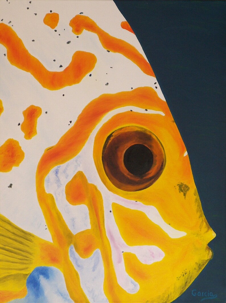 Angelfish Oil Painting Fish Painting Fish Close Up - Etsy