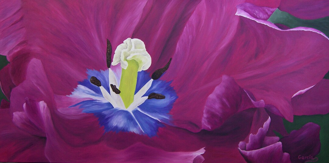 Tulip Oil Painting, Flower Painting, Original Oil Painting - "sumptuous ...